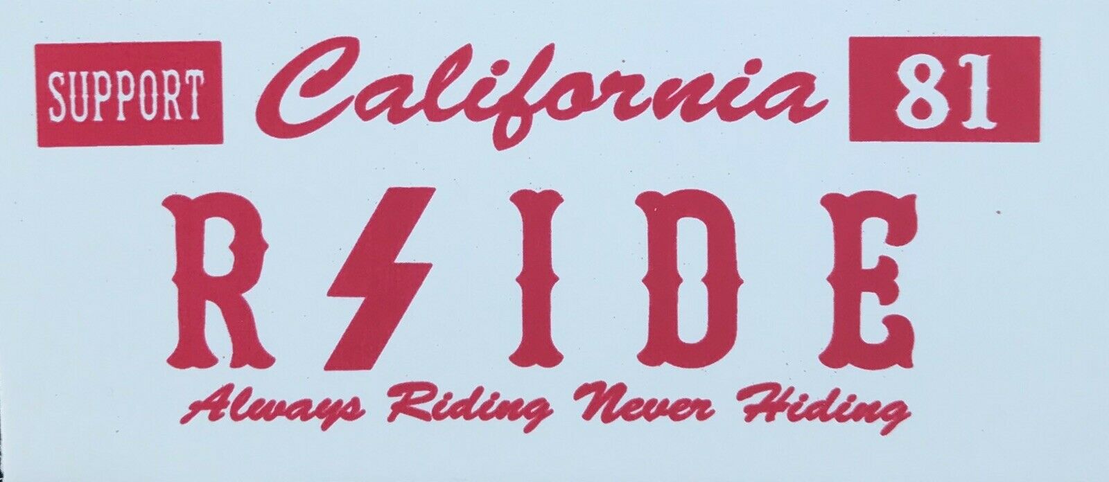 RSIDE “License Plate” Sticker #101 – RSIDE 81 Support Gear