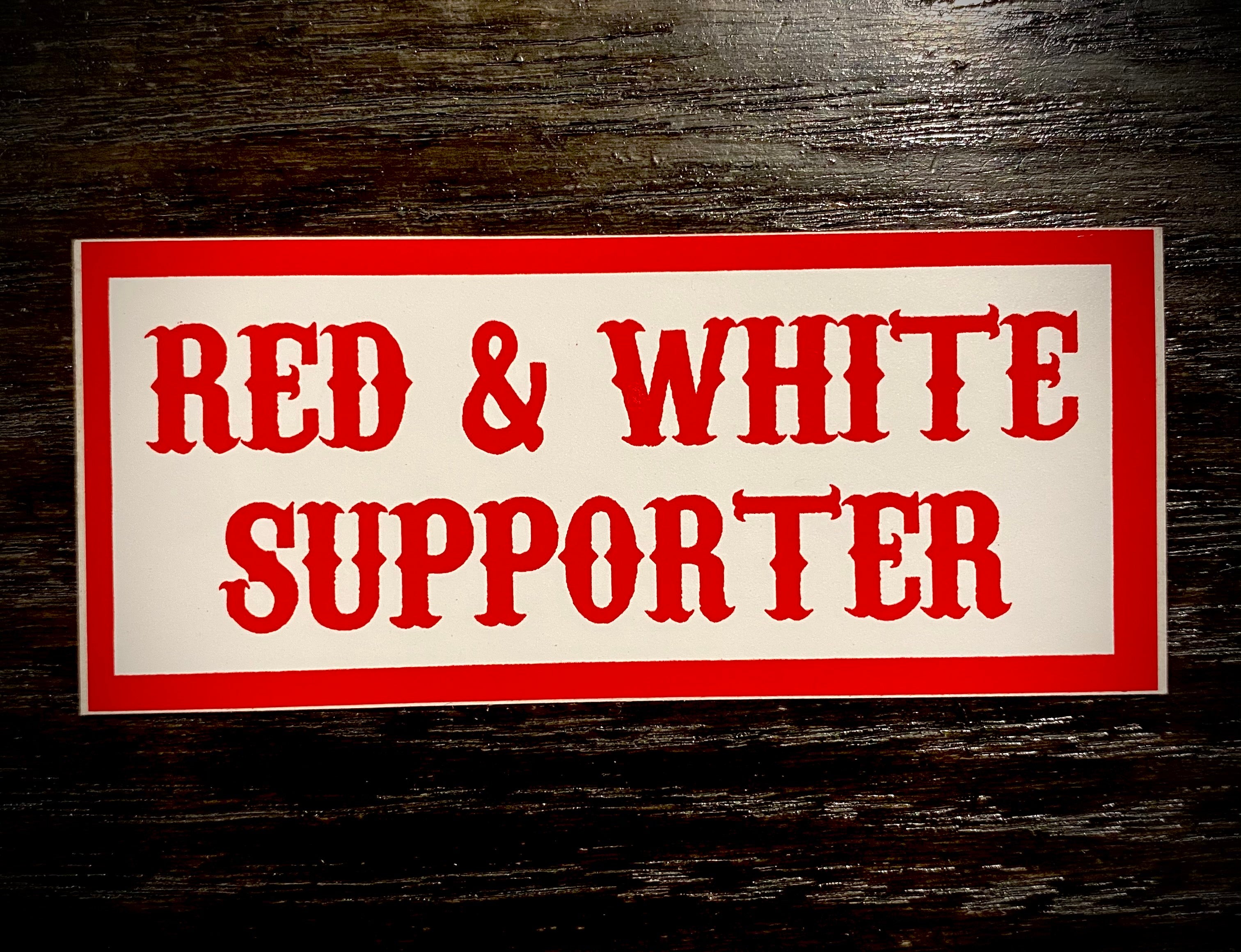 Red and white supporter sticker #97 – RSIDE 81 Support Gear
